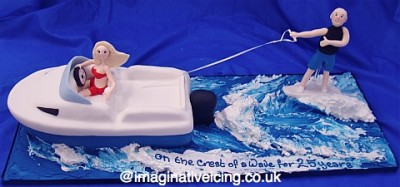 Speedboat Wakeboarding Couple Anniversary Cake | Imaginative Icing ...