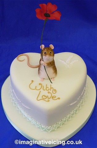 Lovable Field Mouse seeks romance… heart shaped Valentine cake ...